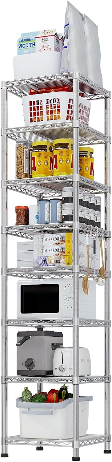 Karl home Heavy Duty Storage Shelving with 4" Wheels, Adjustable NSF ...