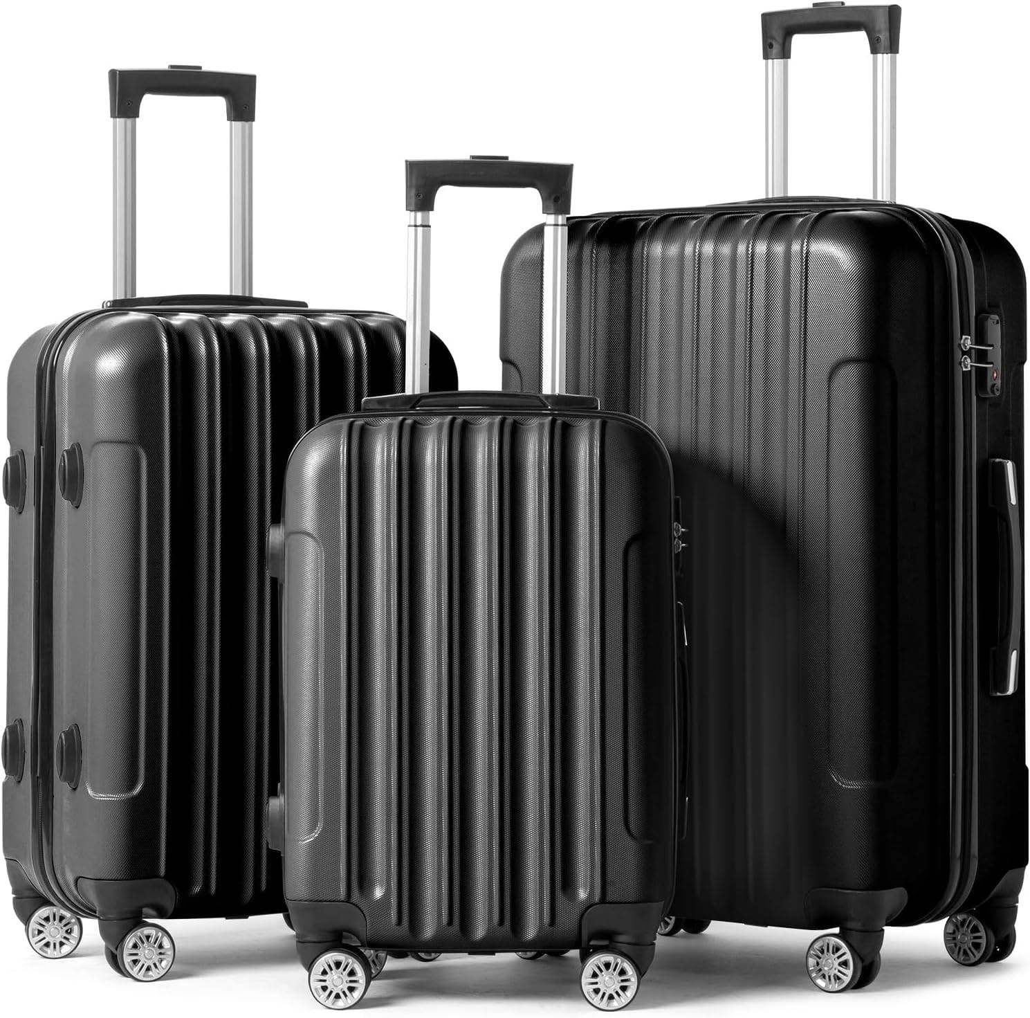 Karl home Luggage Set of 3 Hardside Carry on Suitcase Sets with Spinner ...