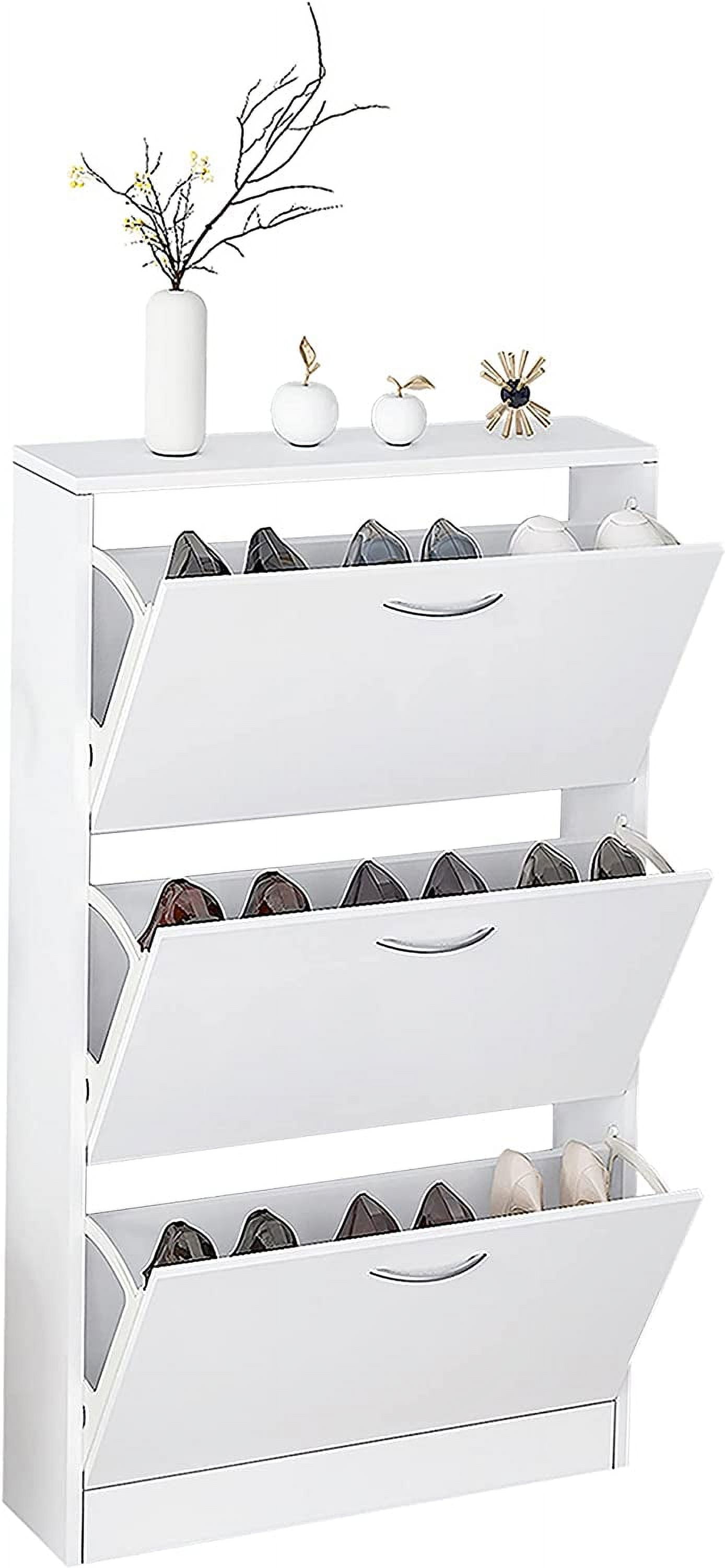 Karl home Narrow Shoe Cabinet for Entryway, Freestanding Shoe Rack with ...