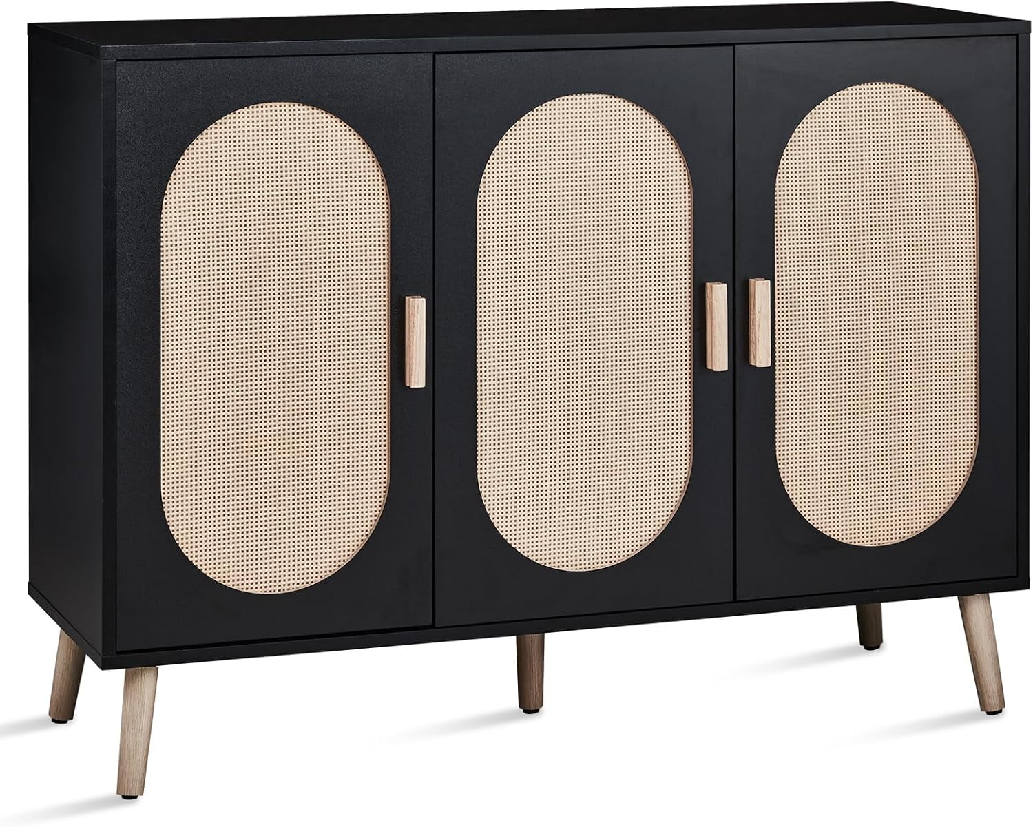 Karl home Rattan Sideboard Buffet Cabinet, Kitchen Storage Cabinet with ...