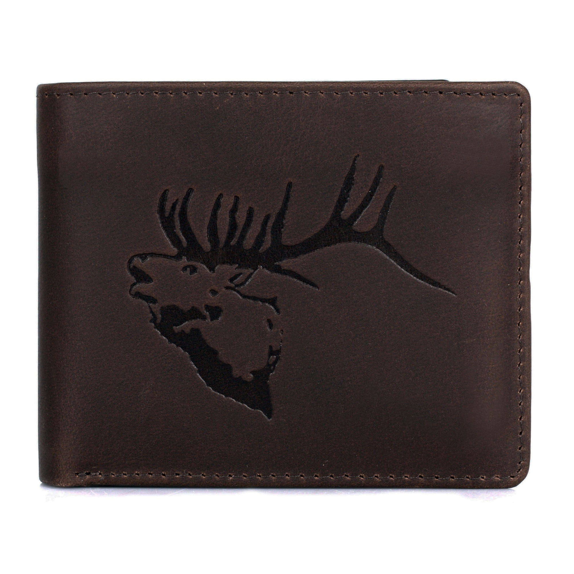 Karla Hanson Men's RFID Blocking Leather Wallet with Elk Stag - Walmart.com