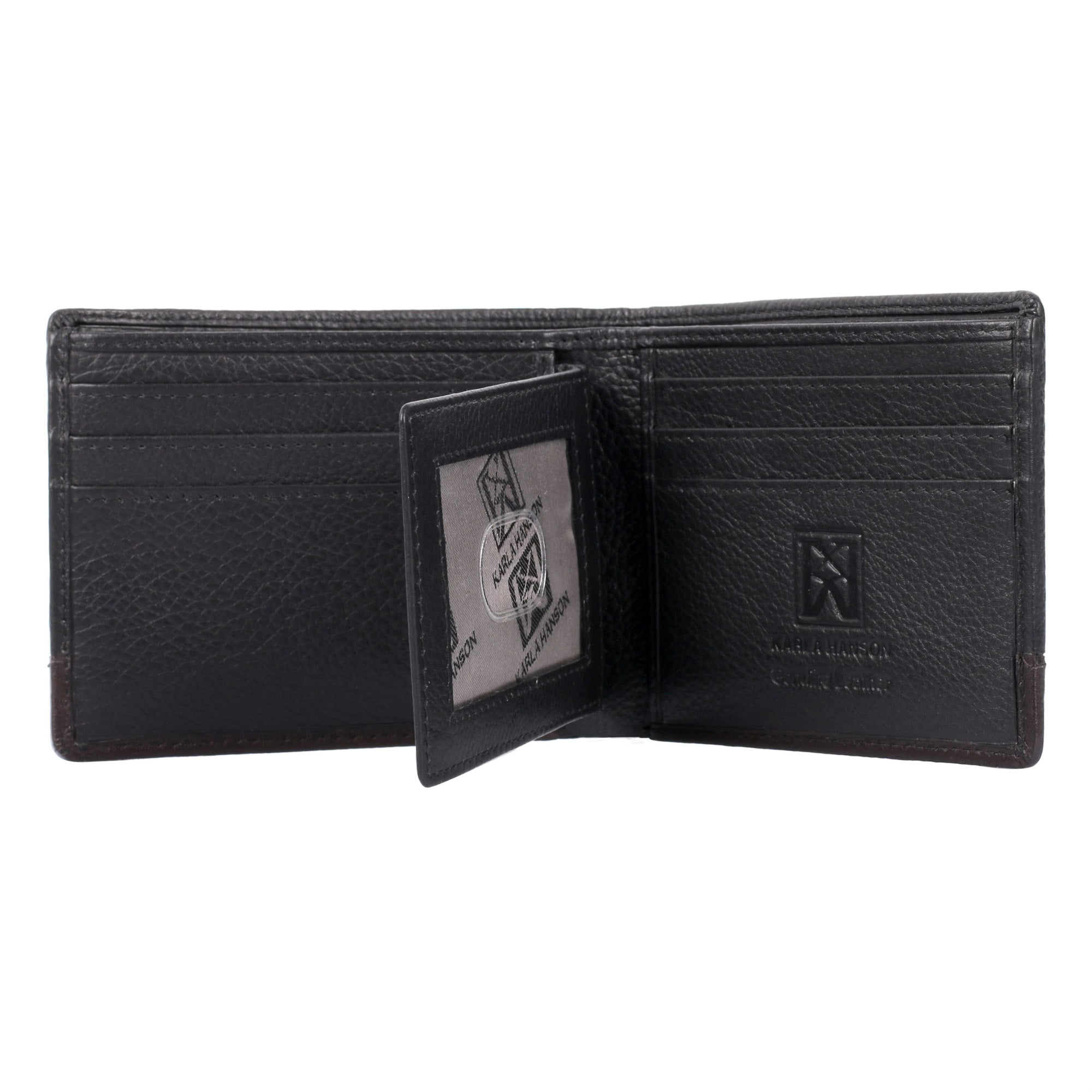 Karla Hanson Men's RFID Leather Bifold Wallet w/ Card Holder Insert ...