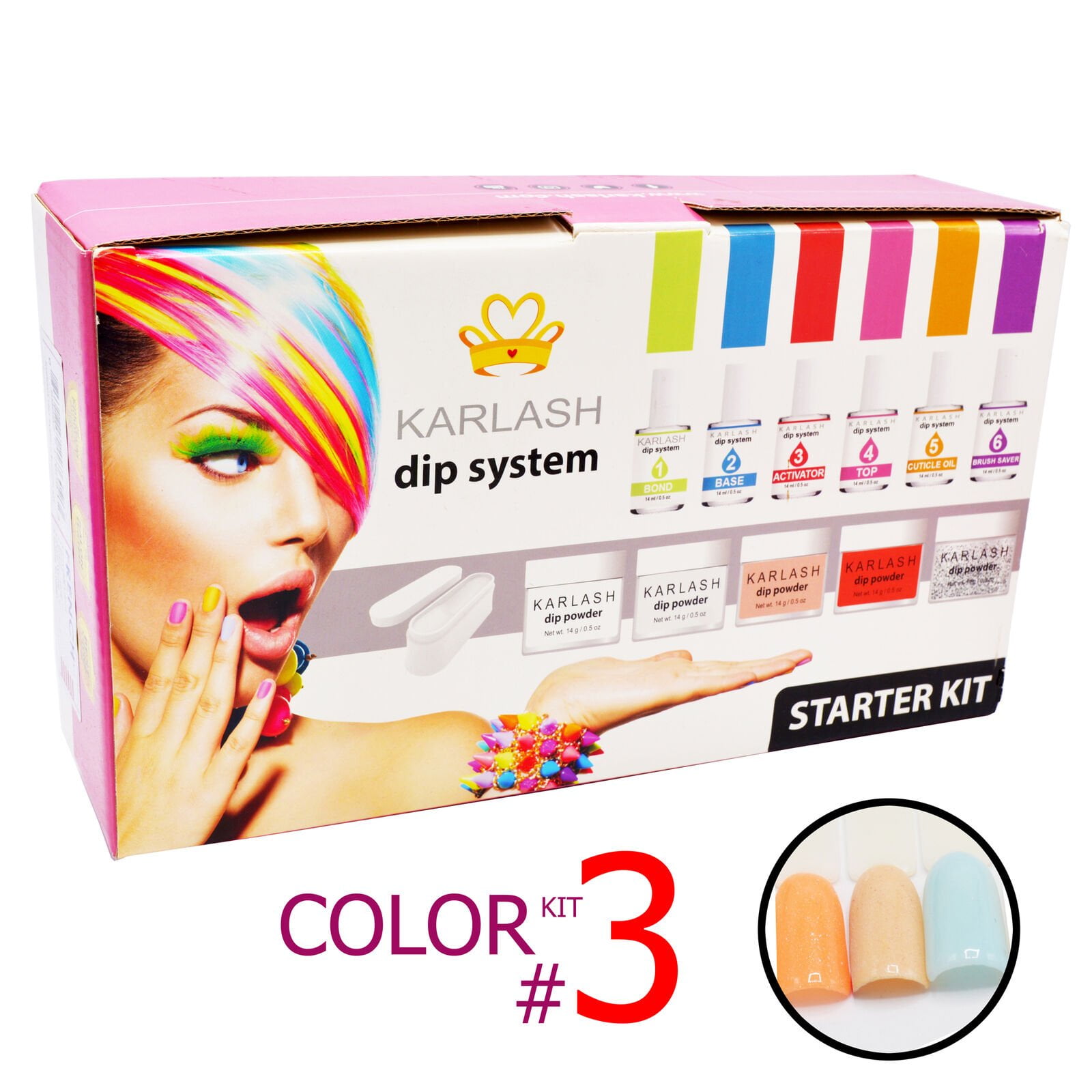 Karlash Dip System Dipping Powder Starter Kit - Color Kit #3 - Walmart.com