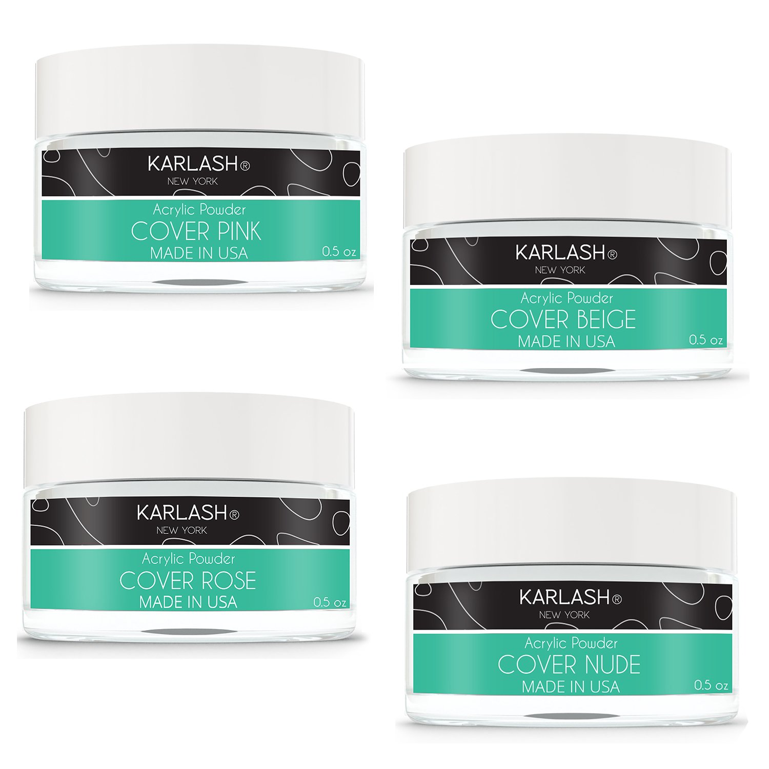 Karlash Professional Acrylic Powder 0.5 oz The Neutral Opaques Colors ...