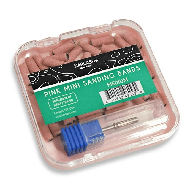 Karlash Professional Nail Mini Sanding Bands Pink Medium Grit File ...