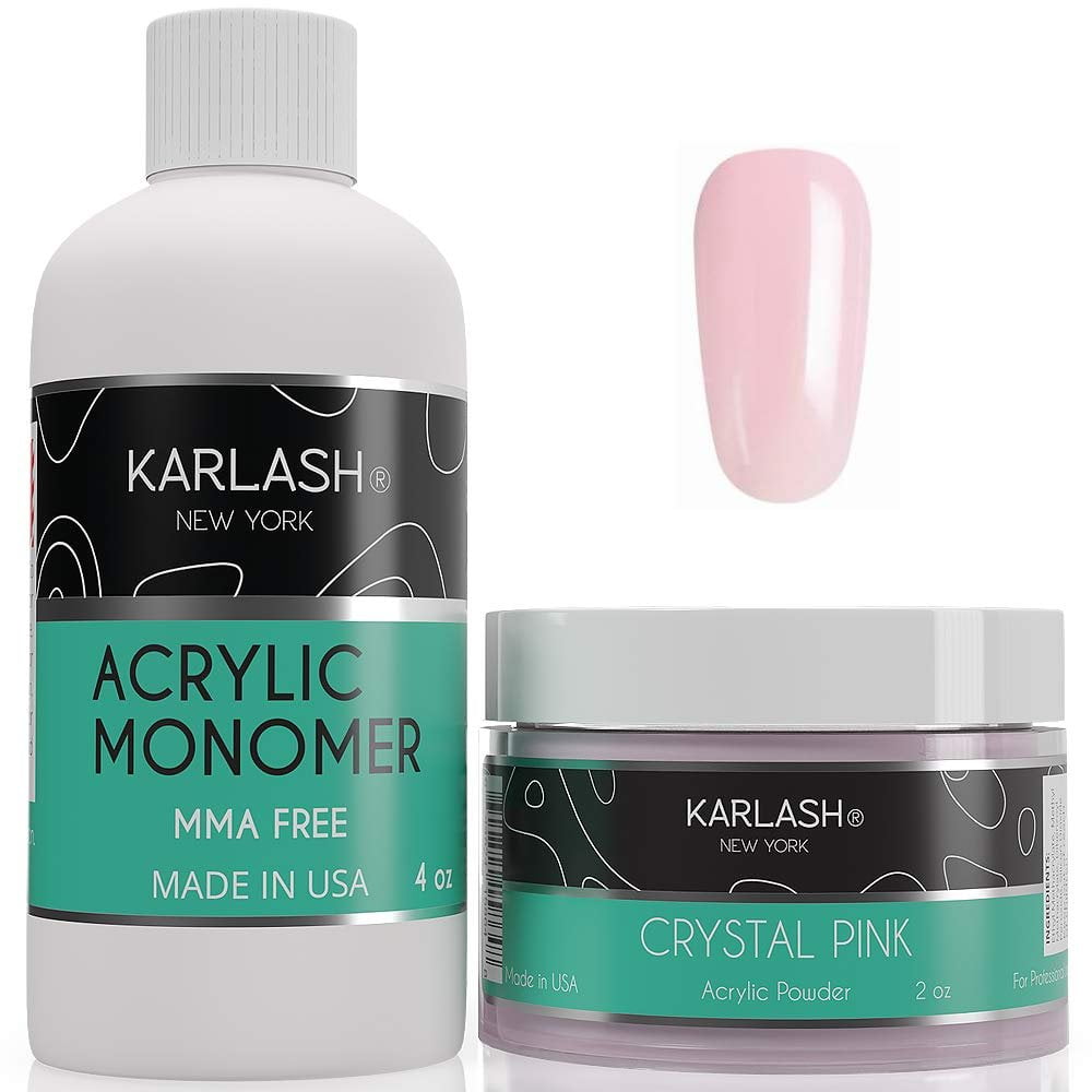 Karlash Professional Polymer Kit Acrylic Powder Crystal Pink 2 oz and ...