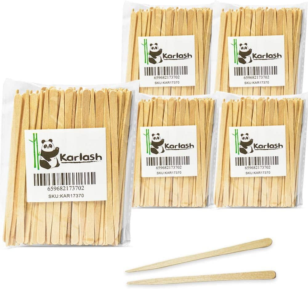 Karlash Small Wax Sticks Wood Spatulas Applicator Craft Sticks for Hair ...