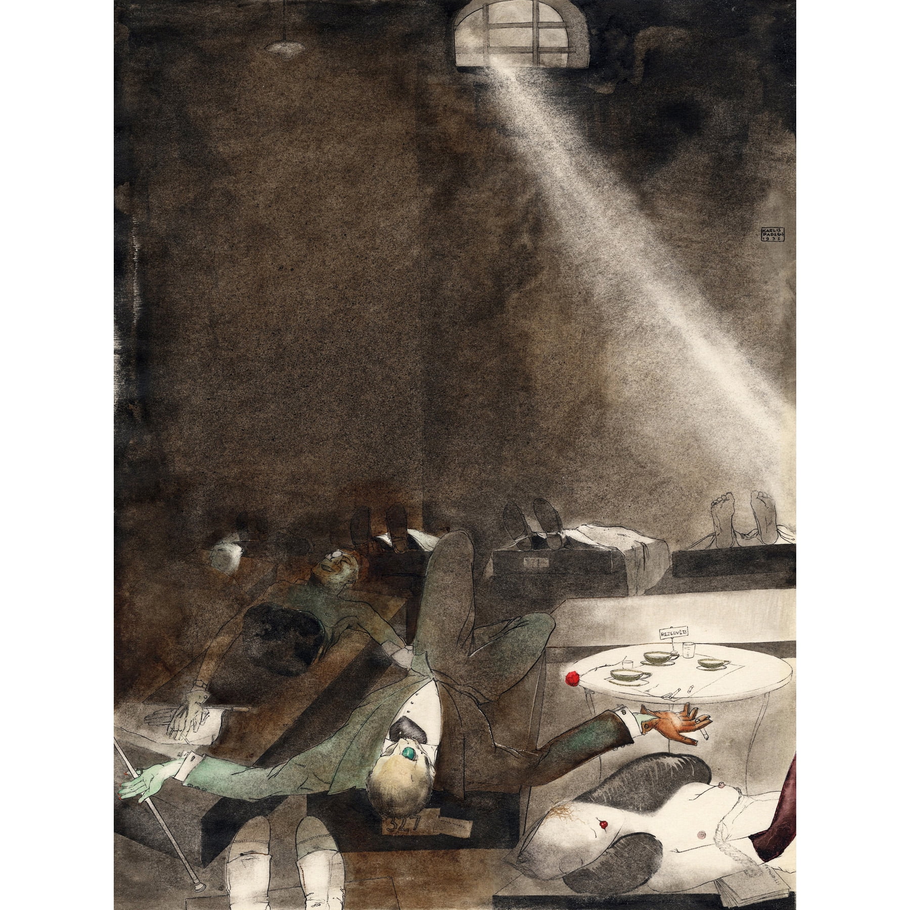 Karlis Padegs Five Oclock Tea In The Morgue Extra Large Art Print Wall ...