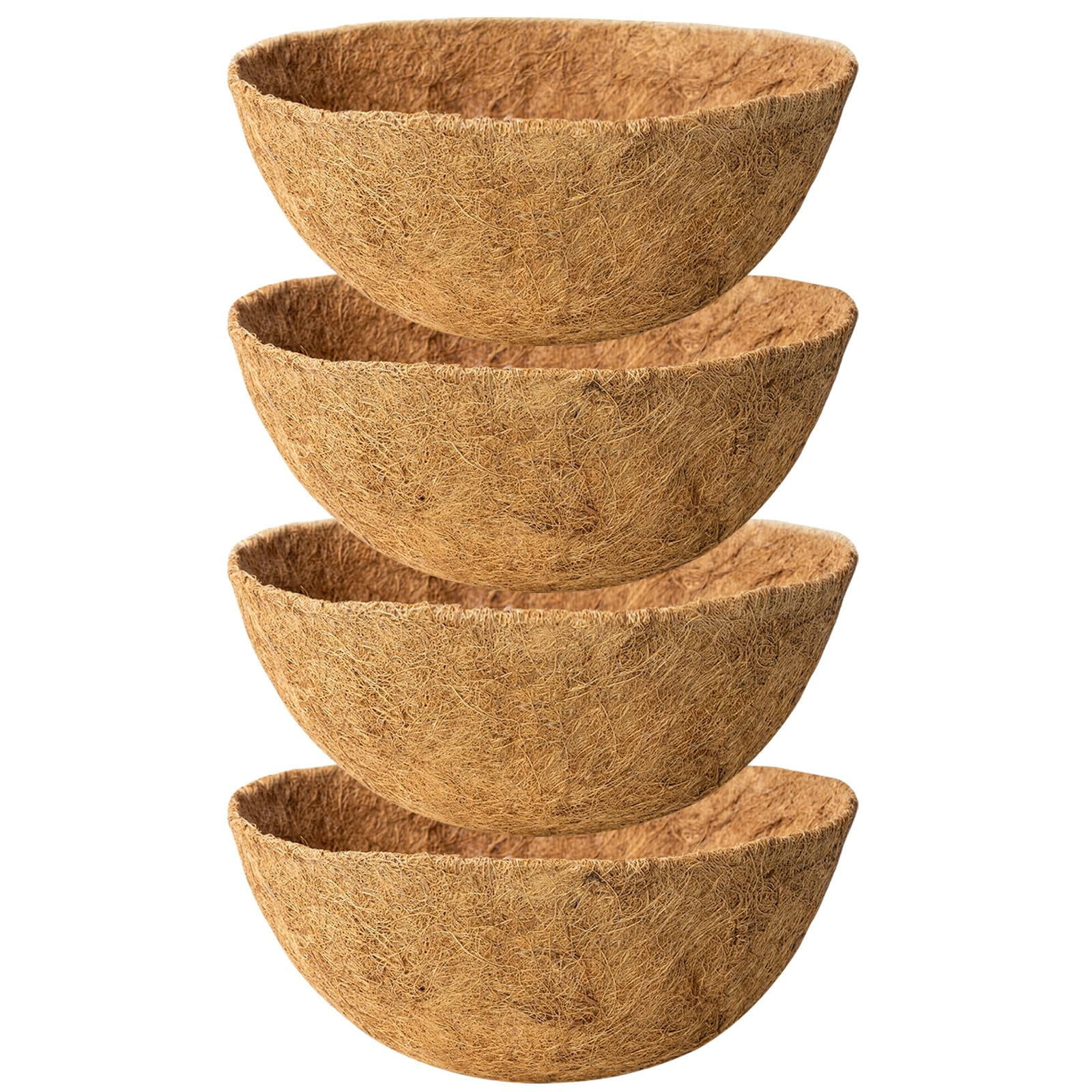 Karlliu 18 Inch 4 Pack Natural Coconut Fiber Liner for Hanging planters ...