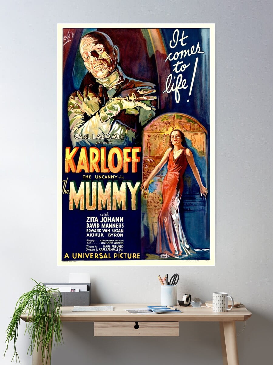 Karloff The Mummy 1932 Horror Terror Retro Movie Poster Wall Art ...