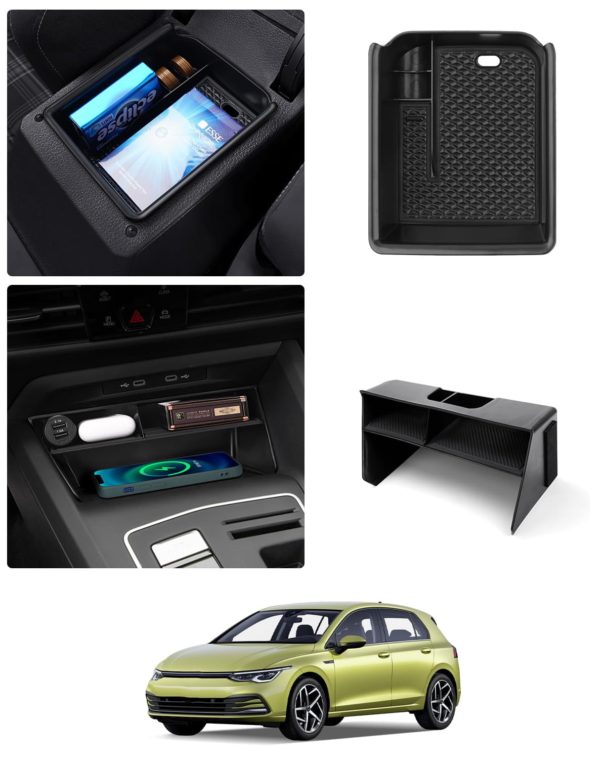 Karltys (2PCS) Center Console Organizer Tray for 2022-2024 VW ...