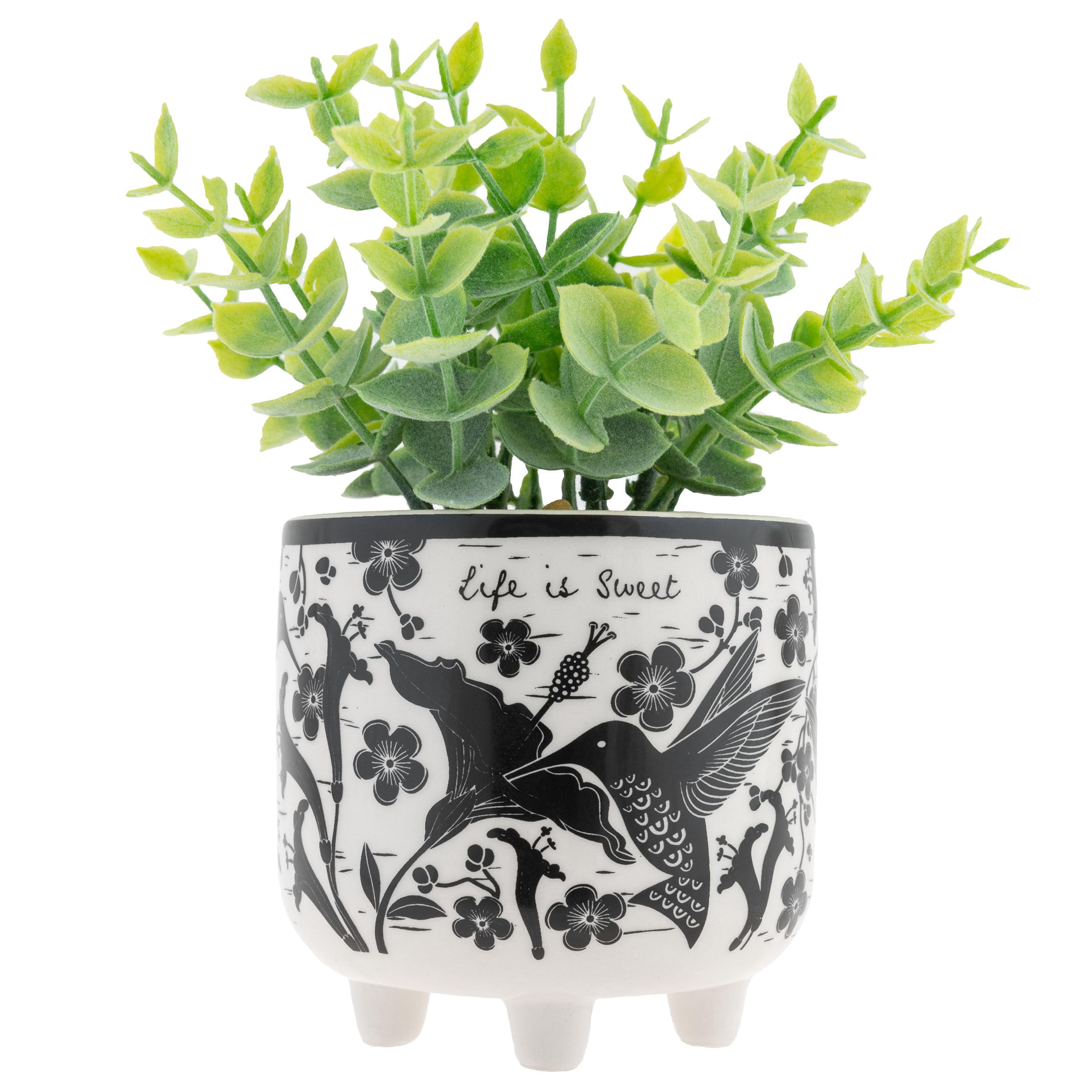 Karma, Boho Footed Pot, Artificial Succulents in Ceramic Pots, Desk ...