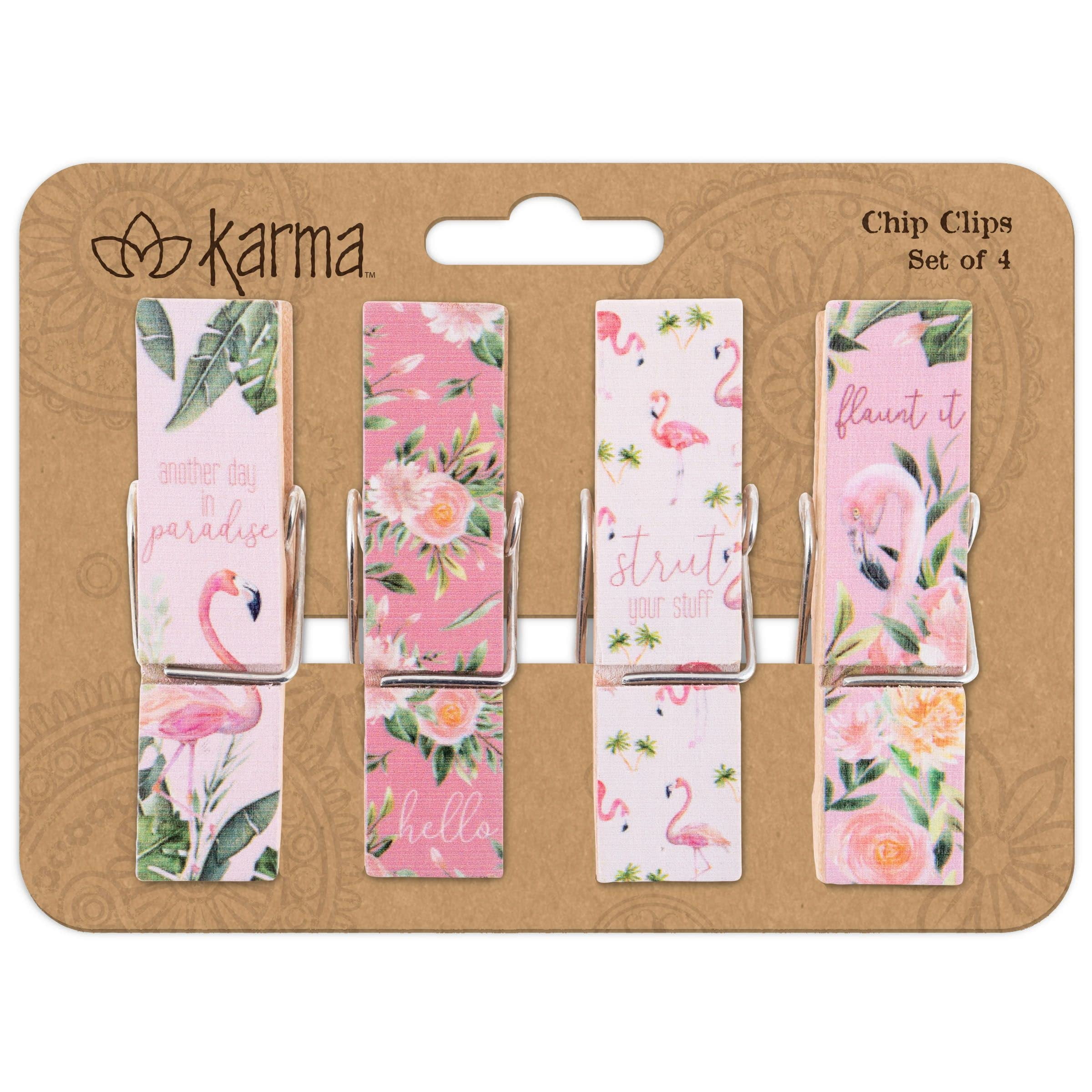 Karma Gifts, Flamingo Chip Clips - Walmart Business Supplies