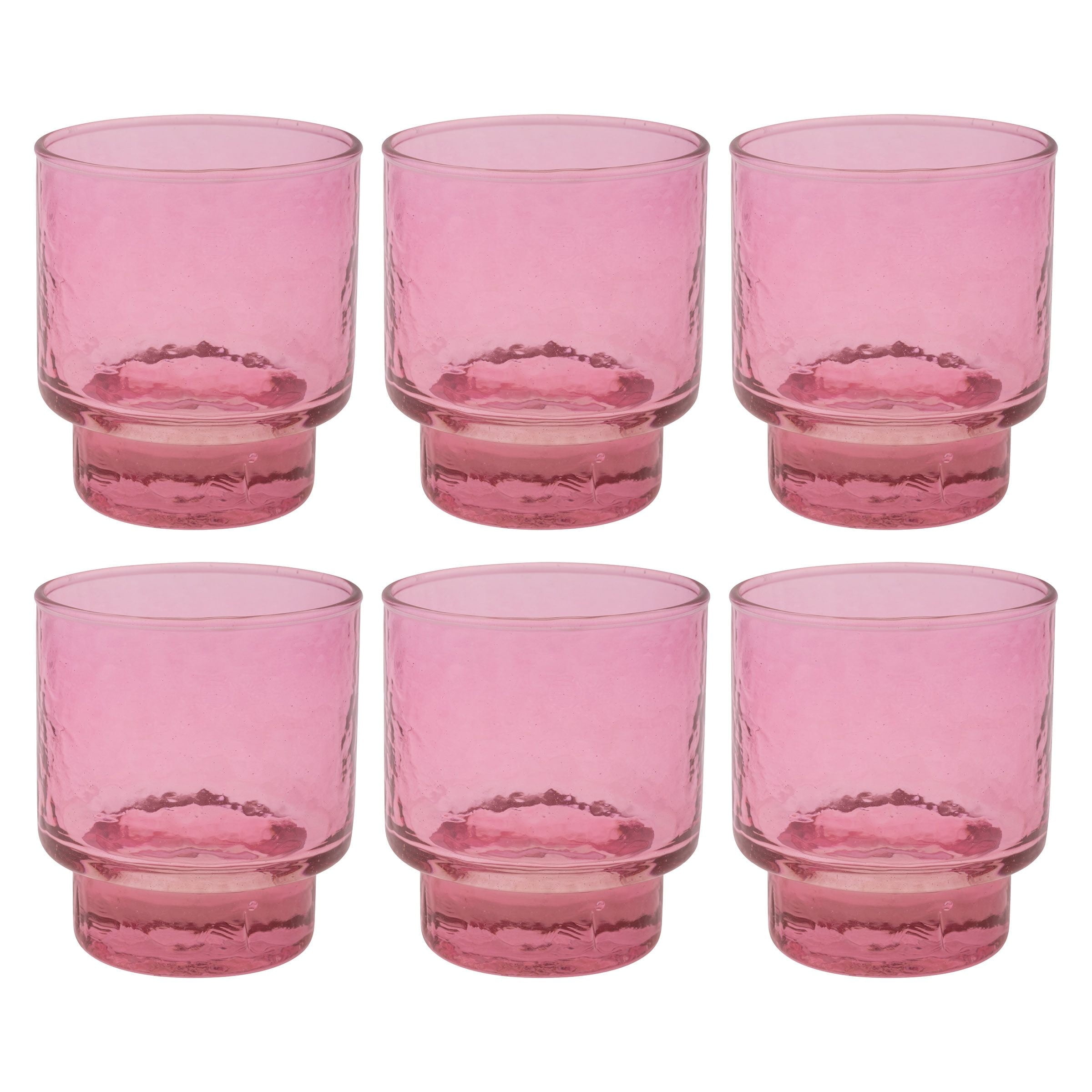 Karma Catalina Stacking Glass Set Pink - Set of 6 - Walmart.com