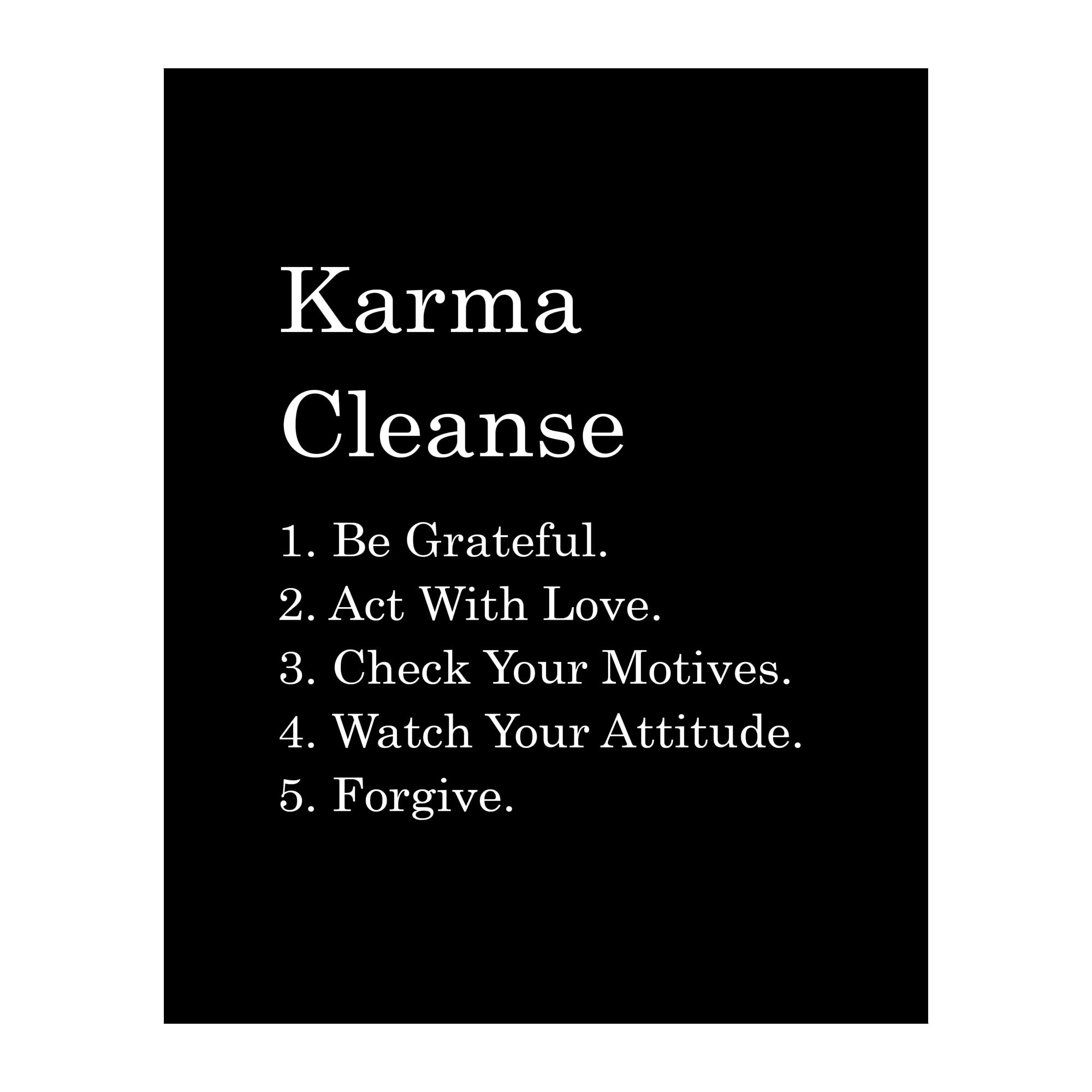 Karma Cleanse - Inspirational Wall Decor, Motivational Wall Art, Black ...