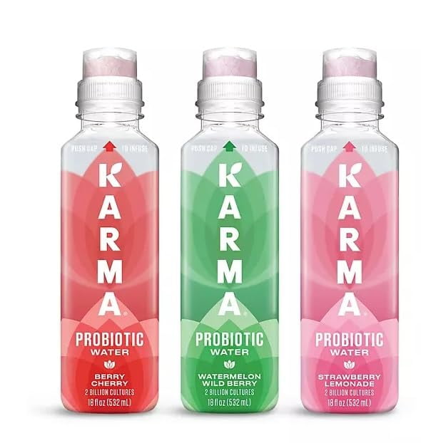 Karma Culture Karma Probiotic Water Variety Pack (18oz/ 12Pk), 216 Fl ...