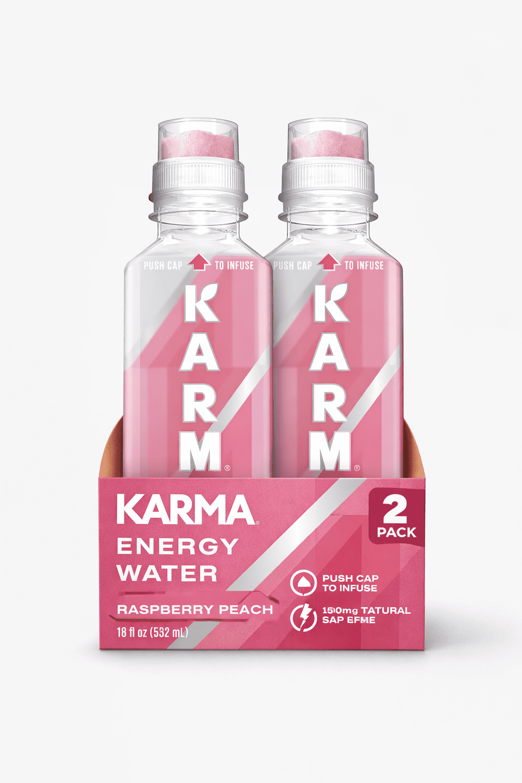 Karma Energy Water, Raspberry Peach Flavor, 18 fl oz Bottles (2 Pack ...