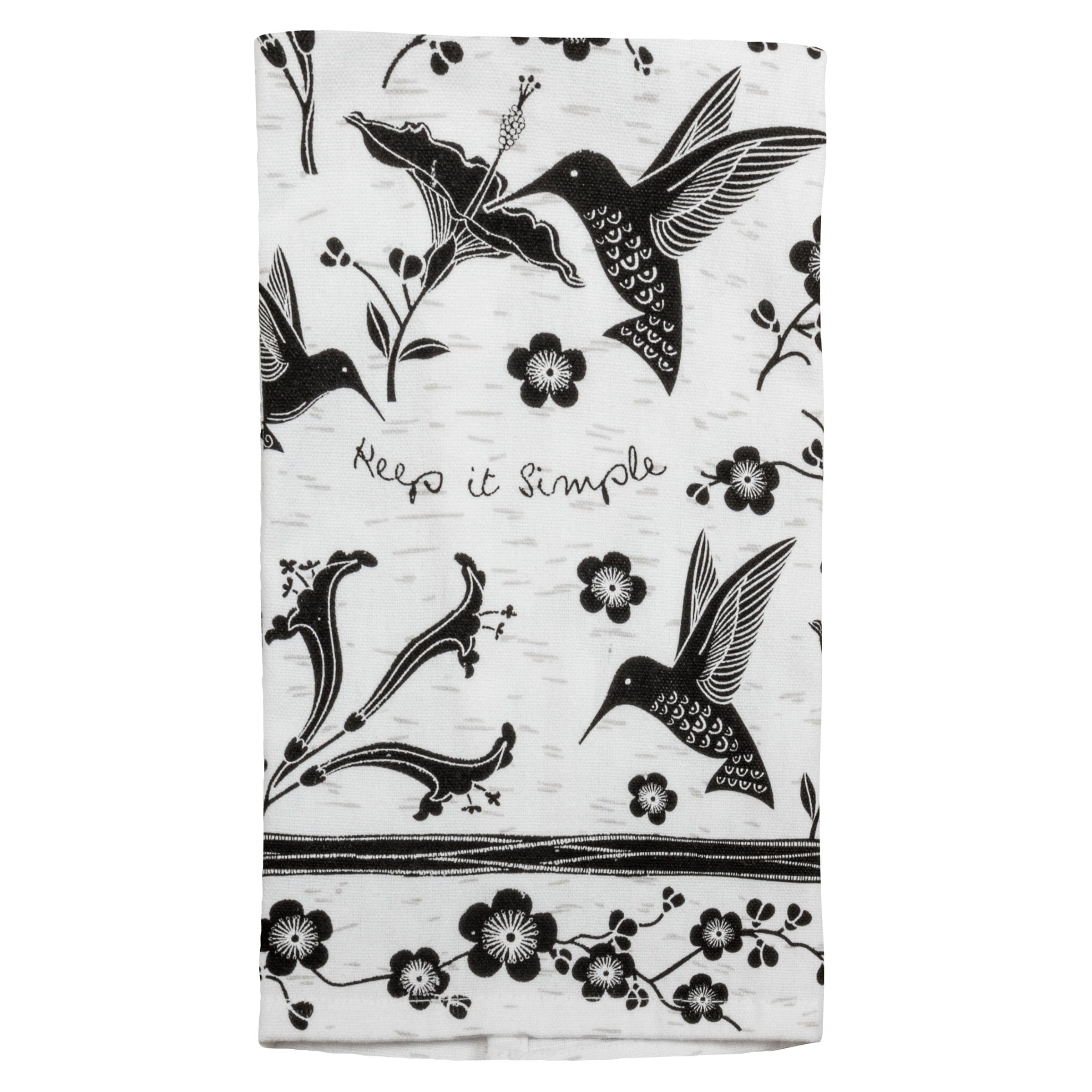 Karma Gifts Black And White Boho Tea Towel, Hummingbird - Walmart.com