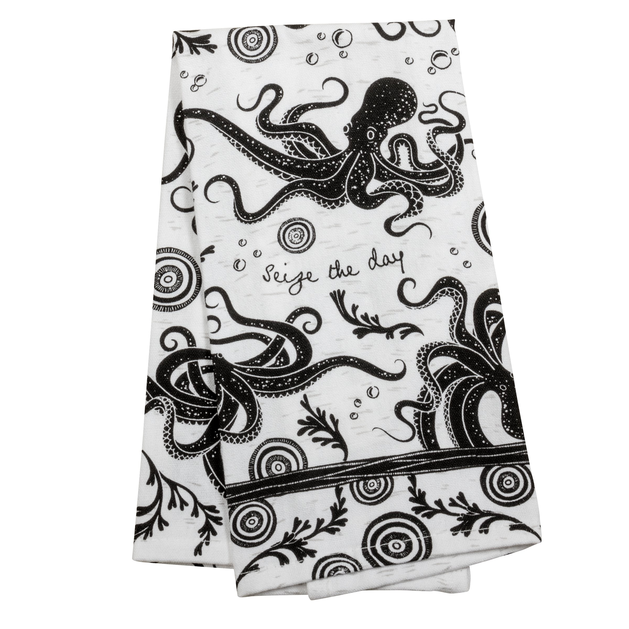Karma Gifts Black And White Boho Tea Towel, Octopus - Walmart.com