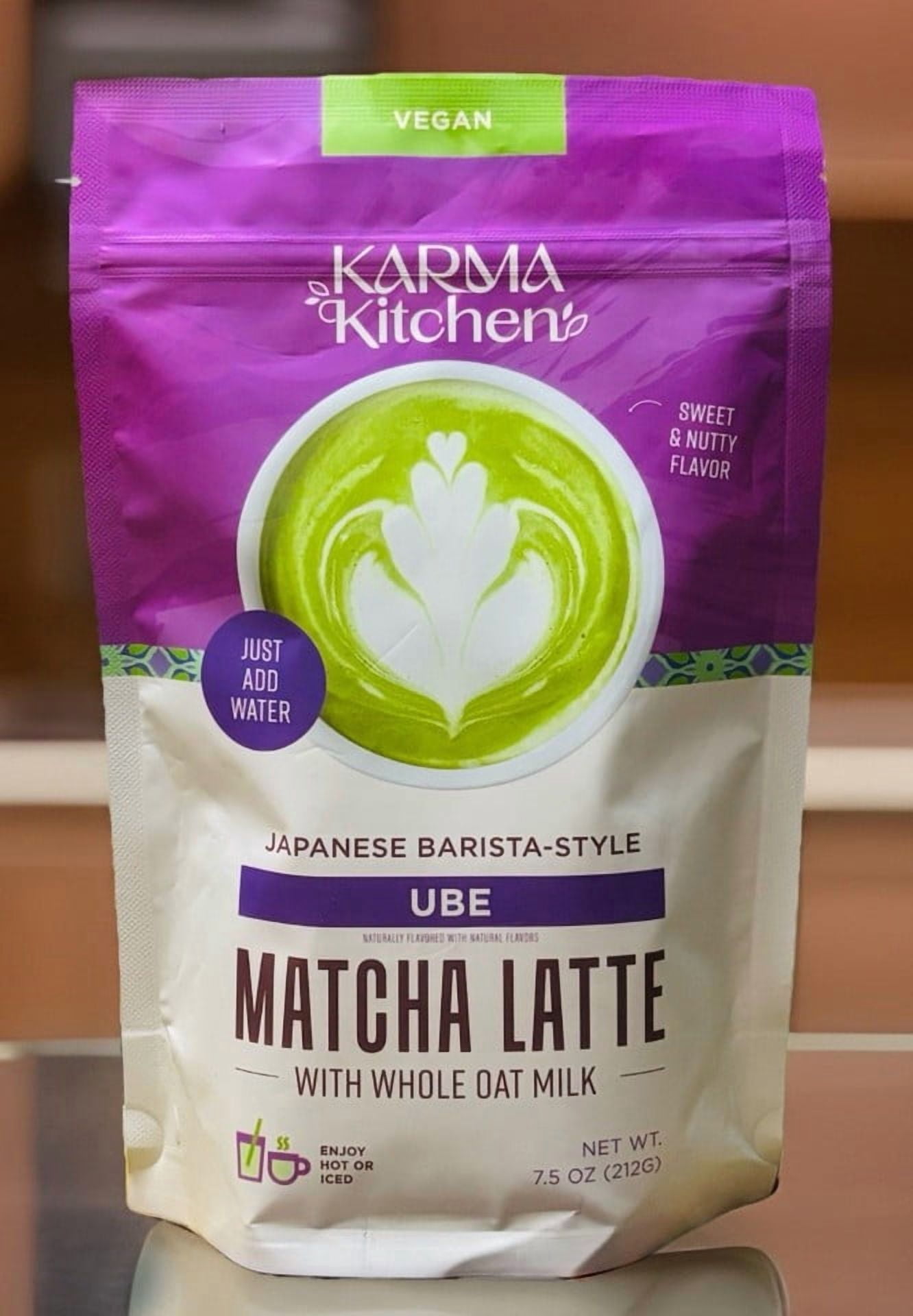Karma Kitchen Ube Matcha Latte Mix with Whole Oat Milk, Japanese ...