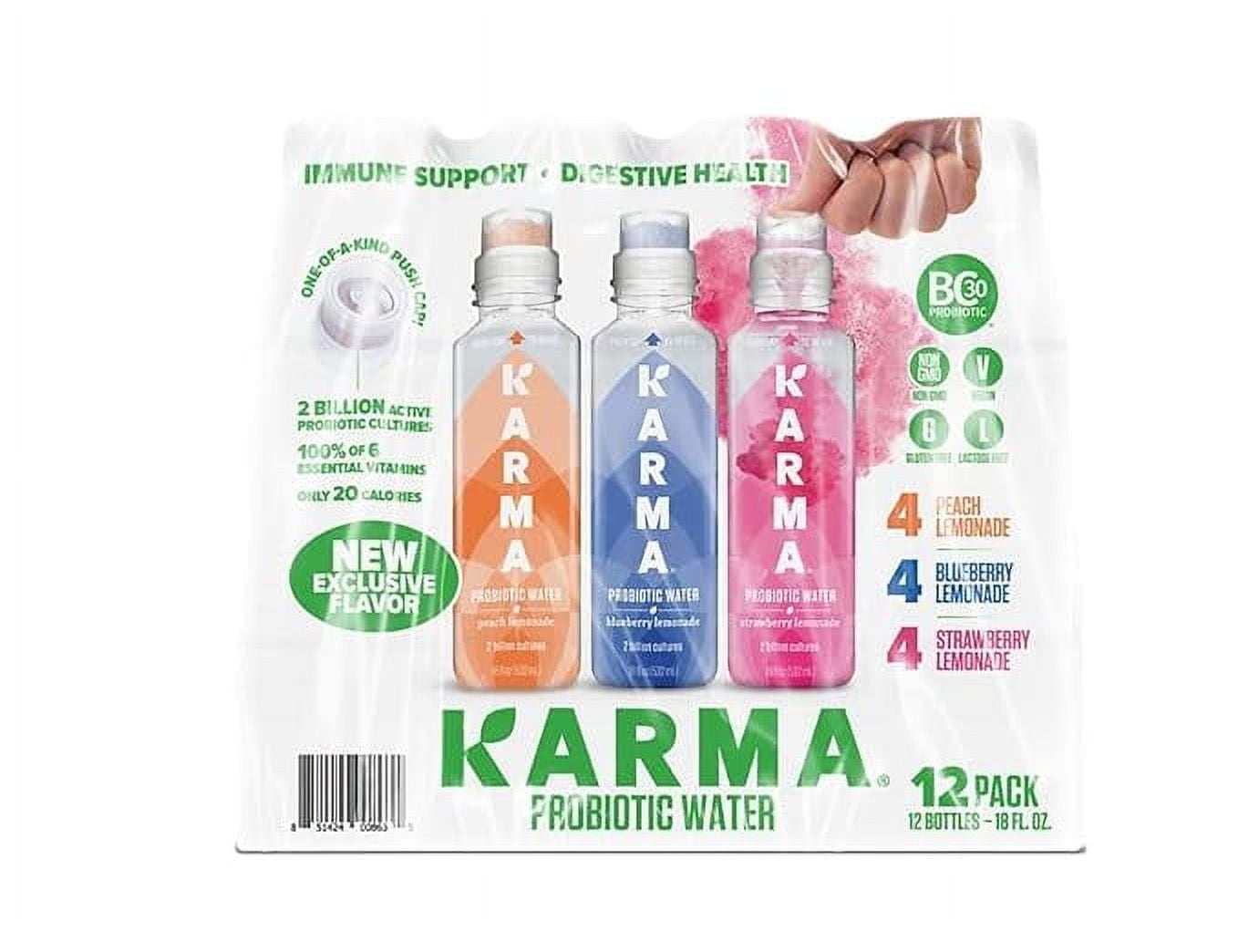 Karma Probiotic Water Variety Pack - Lemonade, Blueberry, 18 fl. oz ...