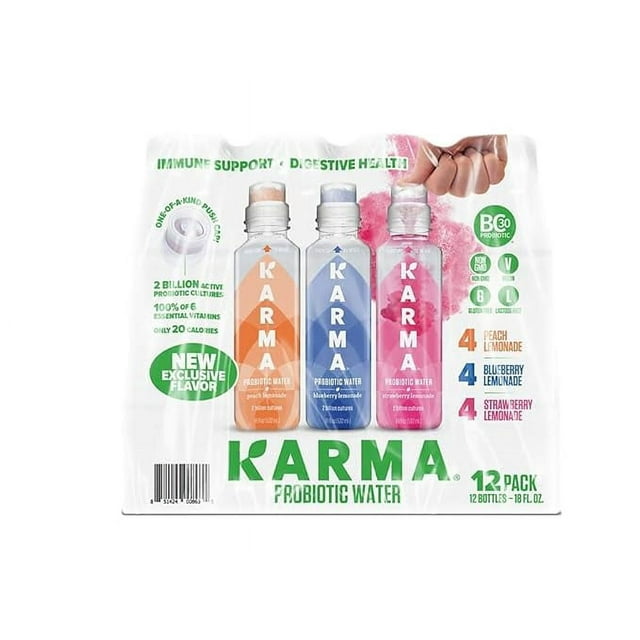 Karma Probiotic Water Variety Pack - Lemonade, Blueberry, 18 fl. oz ...