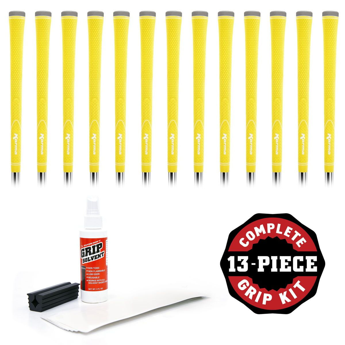 Karma Neion II Grip - Yellow - 13 pc Golf Grip Kit, Standard Size (with ...