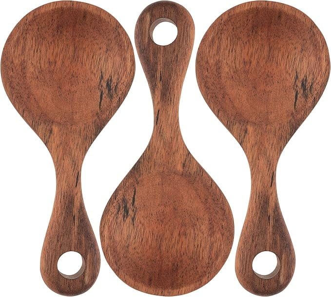 Karma Short Wood Tasting Spoons Set - Short Wood Spoons for Cooking ...
