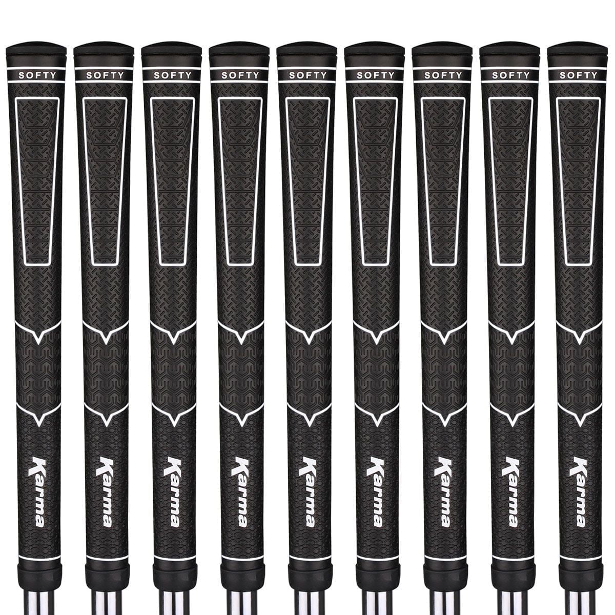 Karma Softy Golf Grips (9 Pack), Black/White Polyurethane, Men's ...
