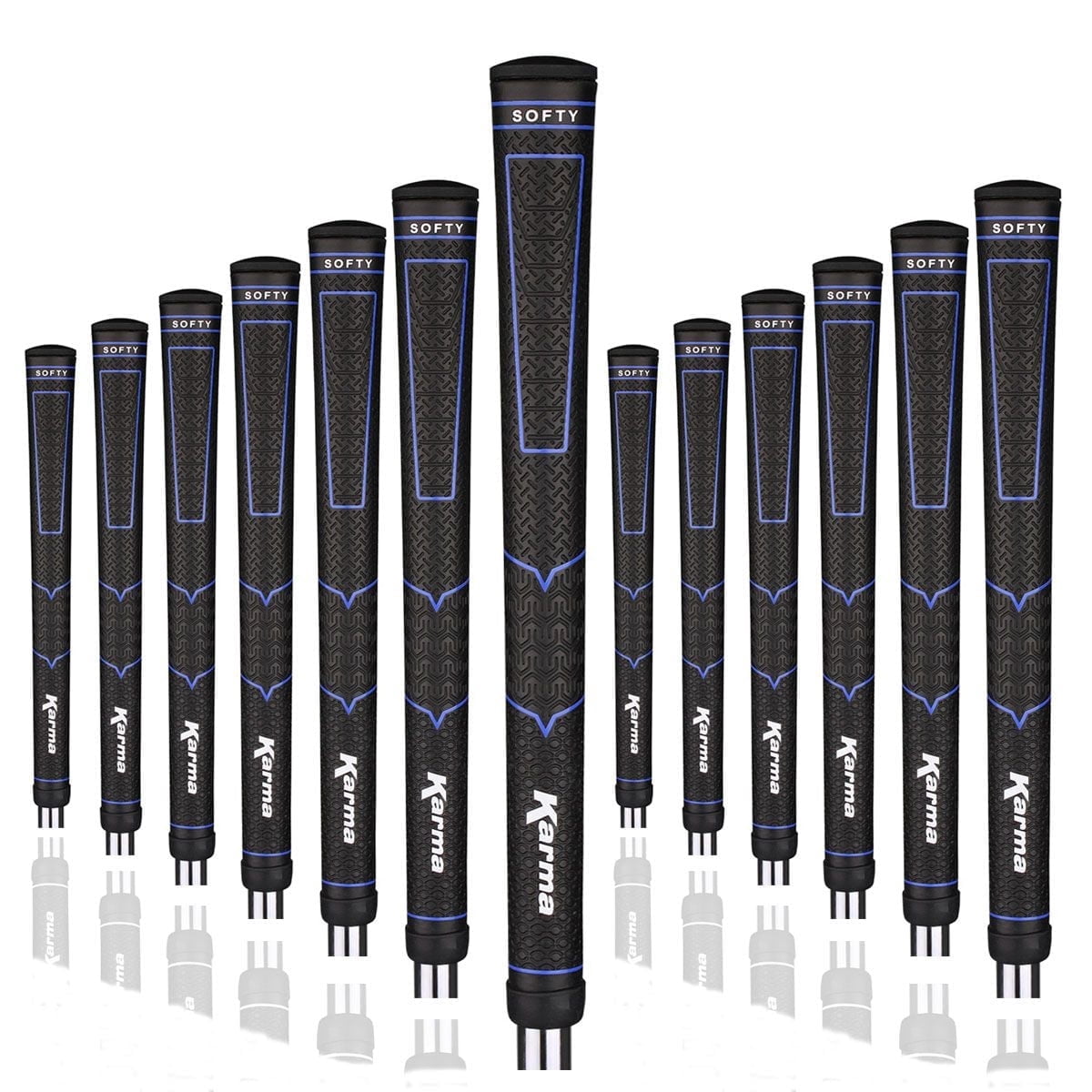 Karma Softy Oversize Golf Grips (13 Pack), Black/Blue Polyurethane, Men ...