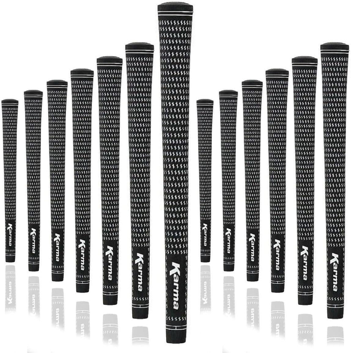 Karma Velour Black/White Jumbo Plus (+1/8") Golf Grips (13 Pack ...