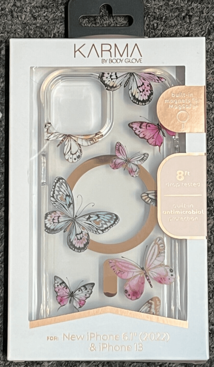 Karma by Body Glove Pink Butterflies Magsafe Case for iPhone 14/13 (6.1 ...