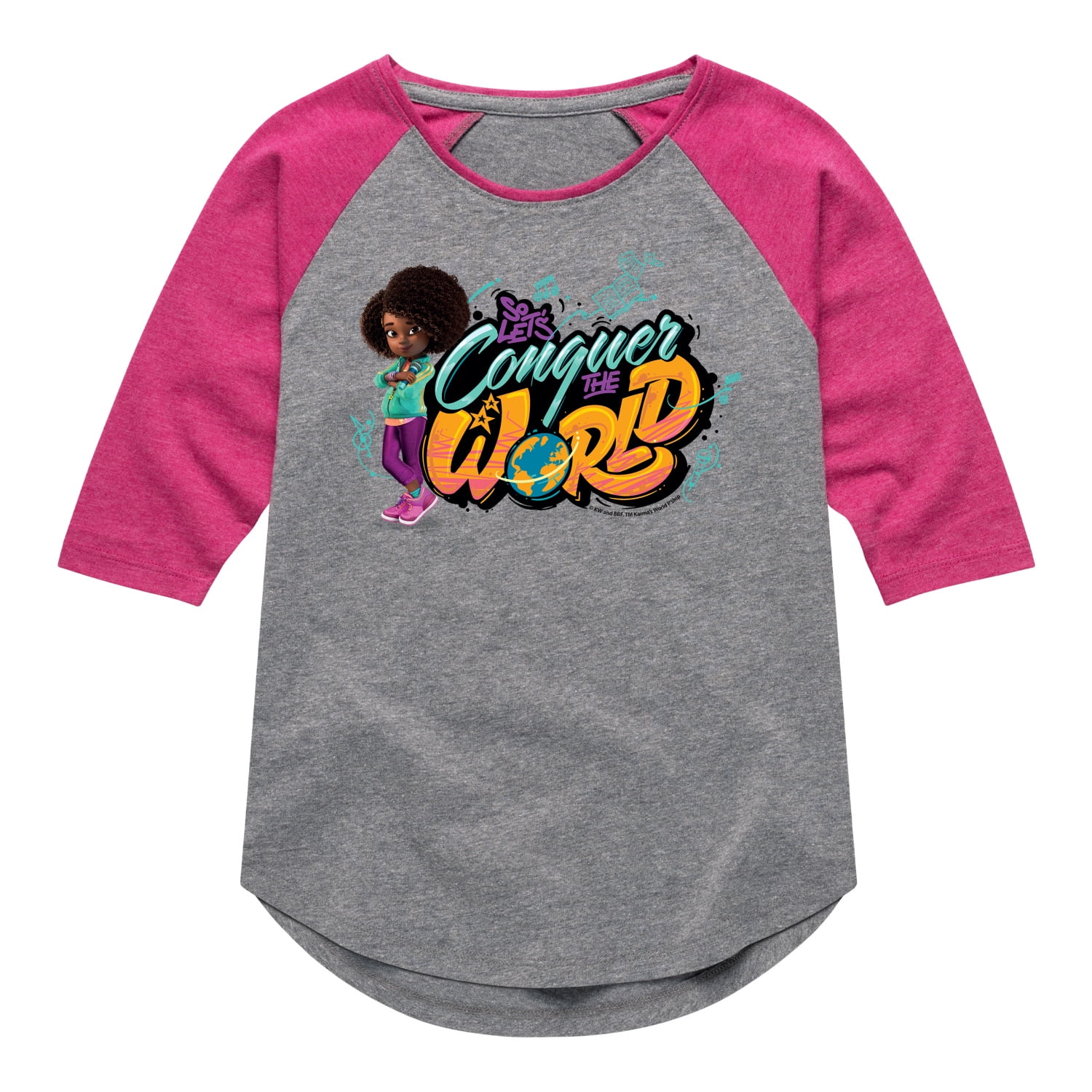 Karma's World - Conquer The World - Toddler And Youth Girls Raglan ...