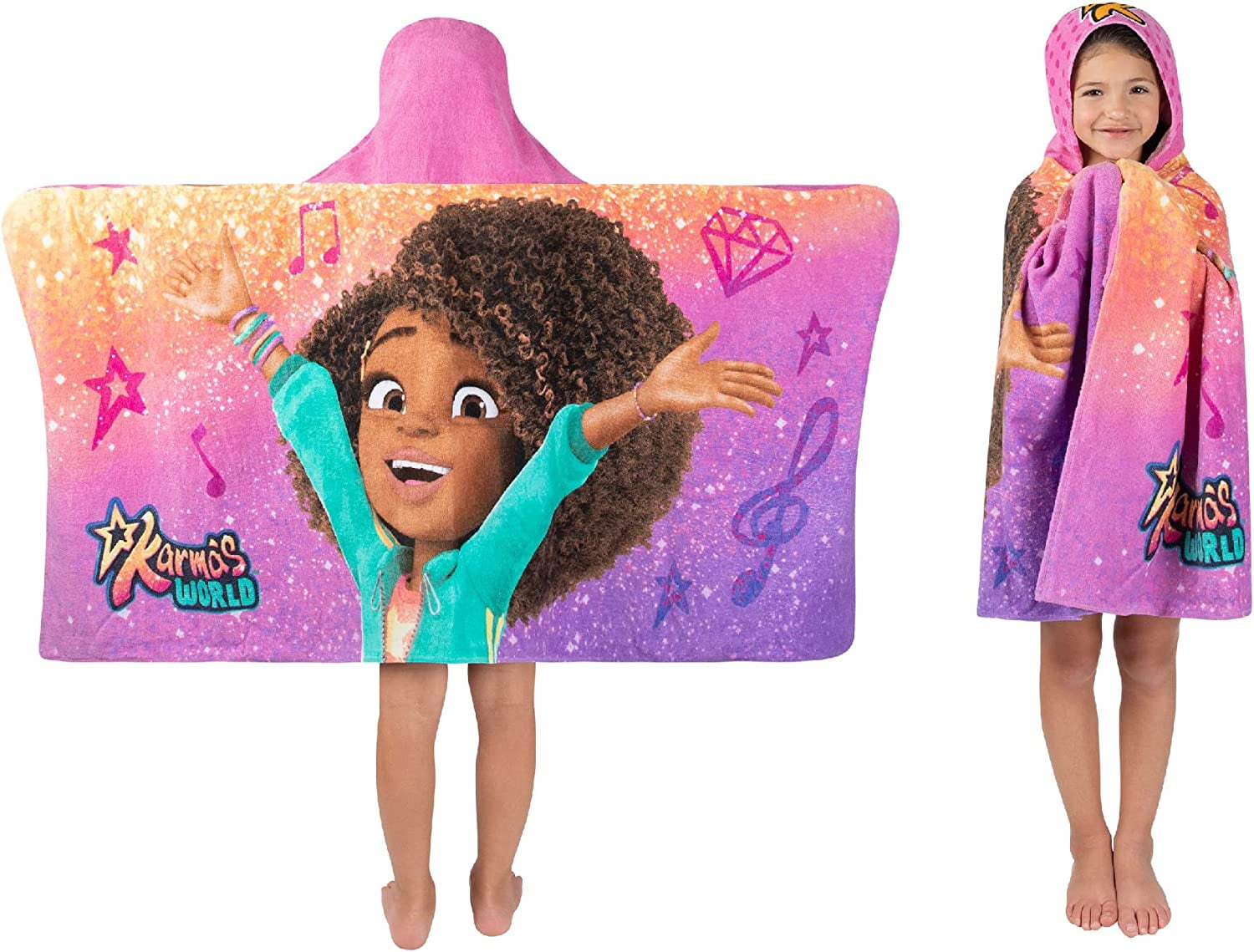 Karma's World Kids Bath/Pool/Beach Soft Cotton Terry Hooded Towel Wrap ...