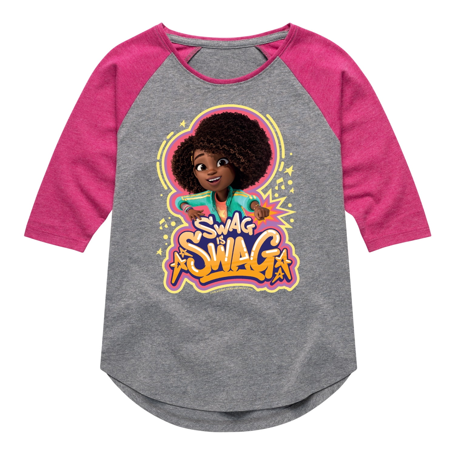 Karma's World - Swag Is Swag - Toddler And Youth Girls Raglan Graphic T ...