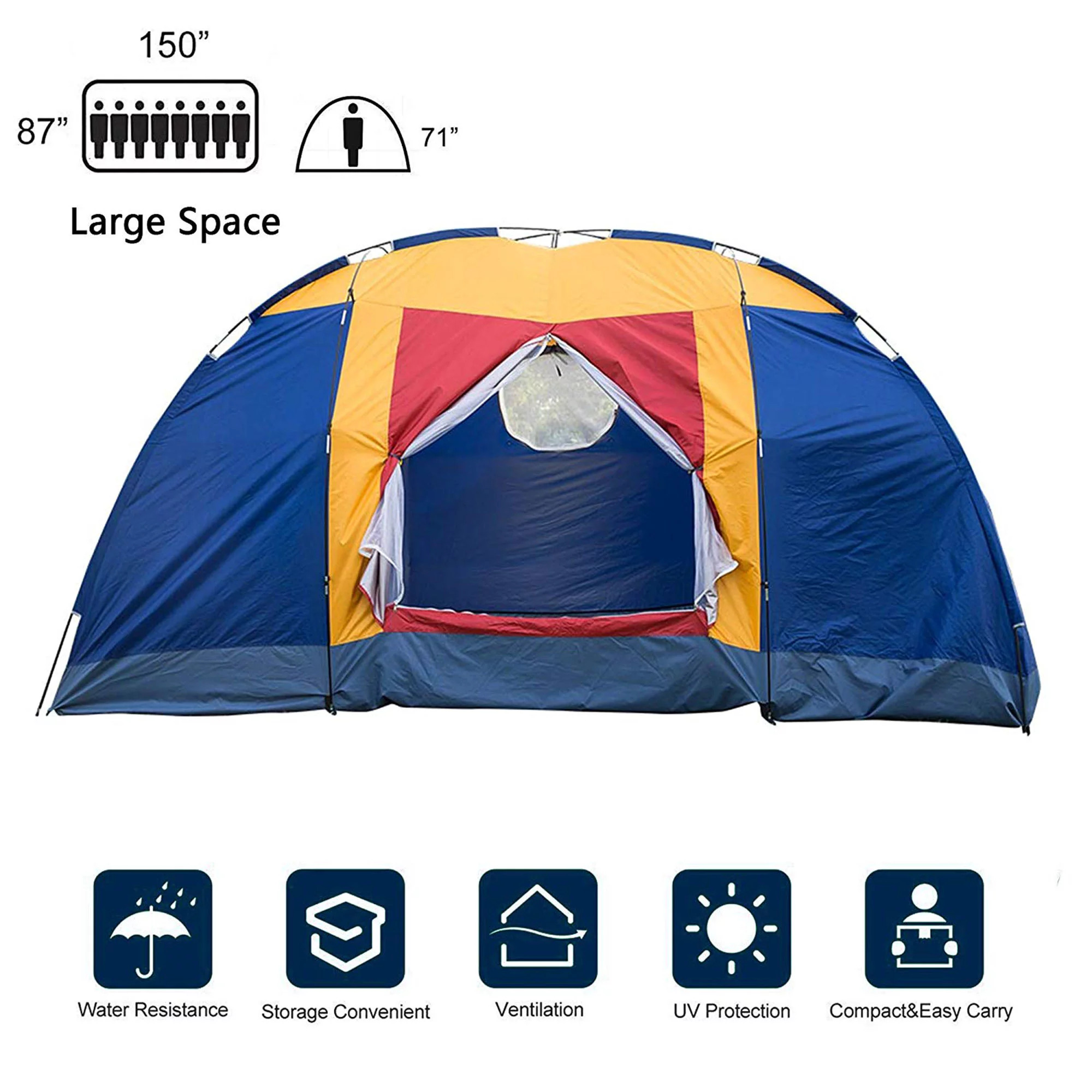 Kamp Rite CTC XL Standard Light Collapsible Backpacking Camping Tent ...