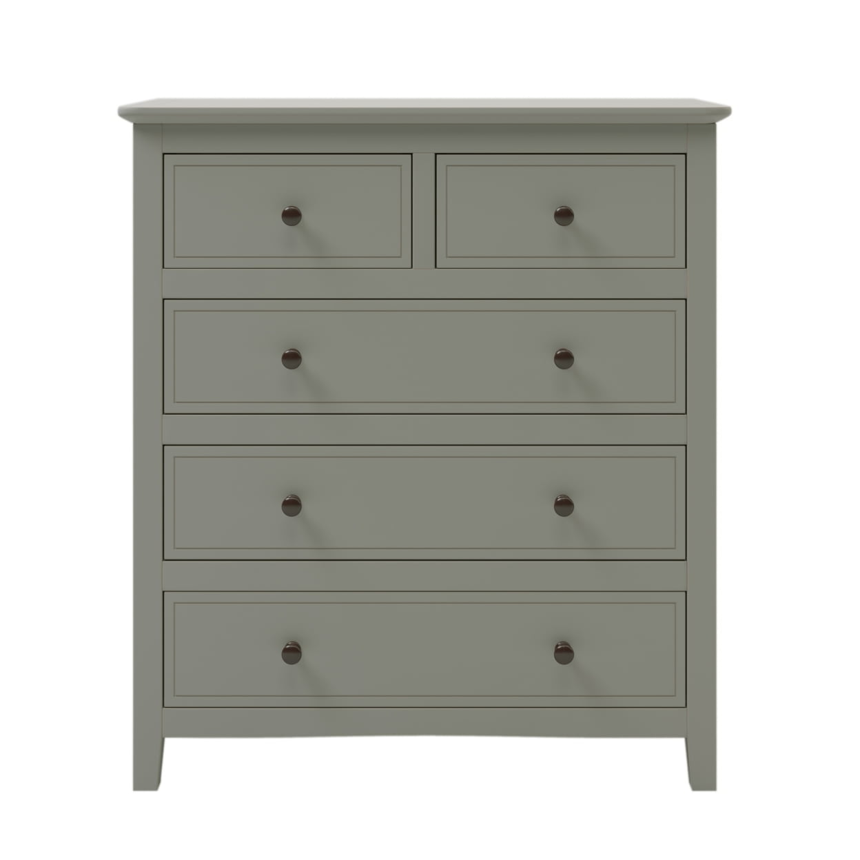 Karo 36 Inch Modern Tall Dresser Chest with 5 Drawers, Smooth Gray ...