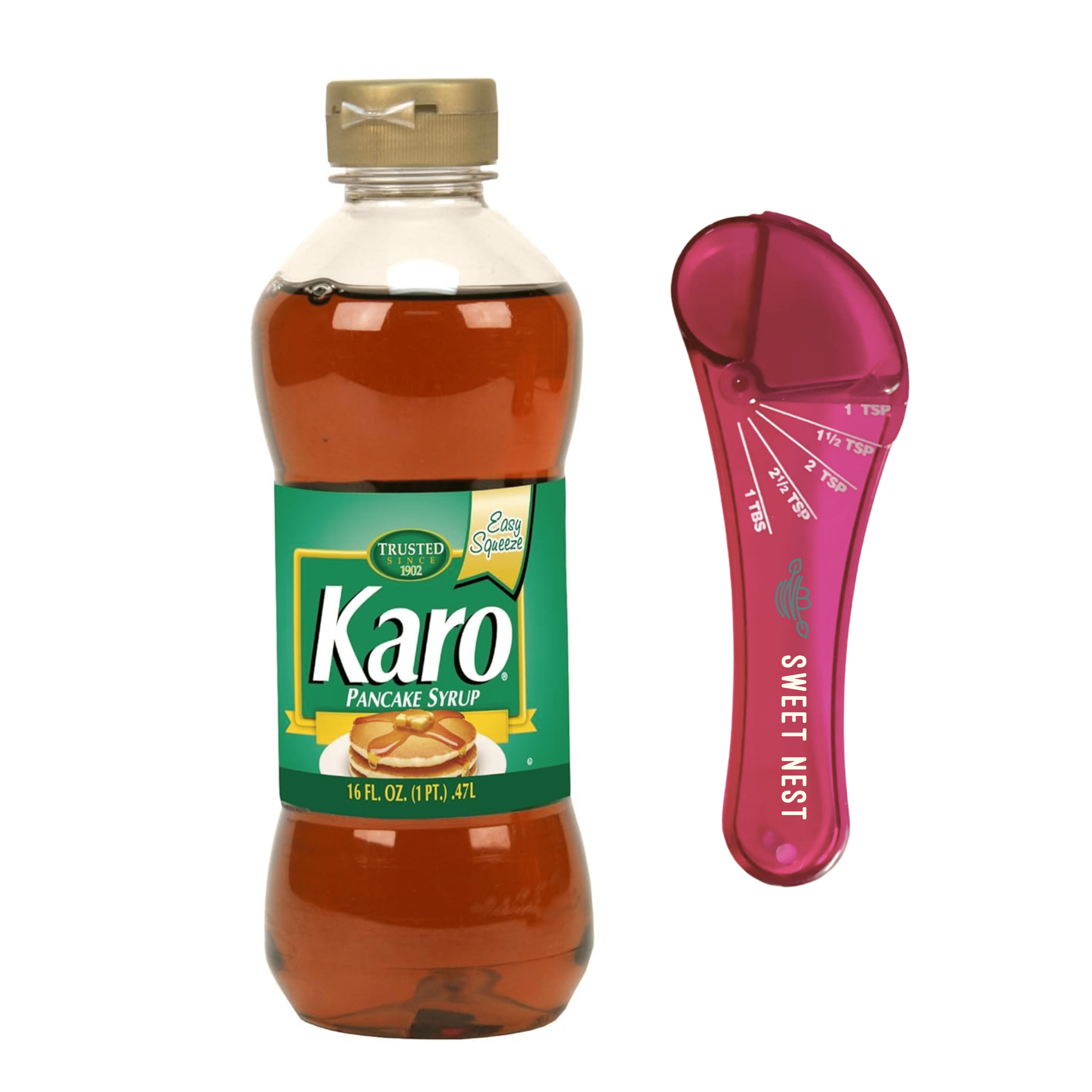 Karo Pancake Syrup & Sweet Nest Adjustable Measuring Spoon Bundle ...