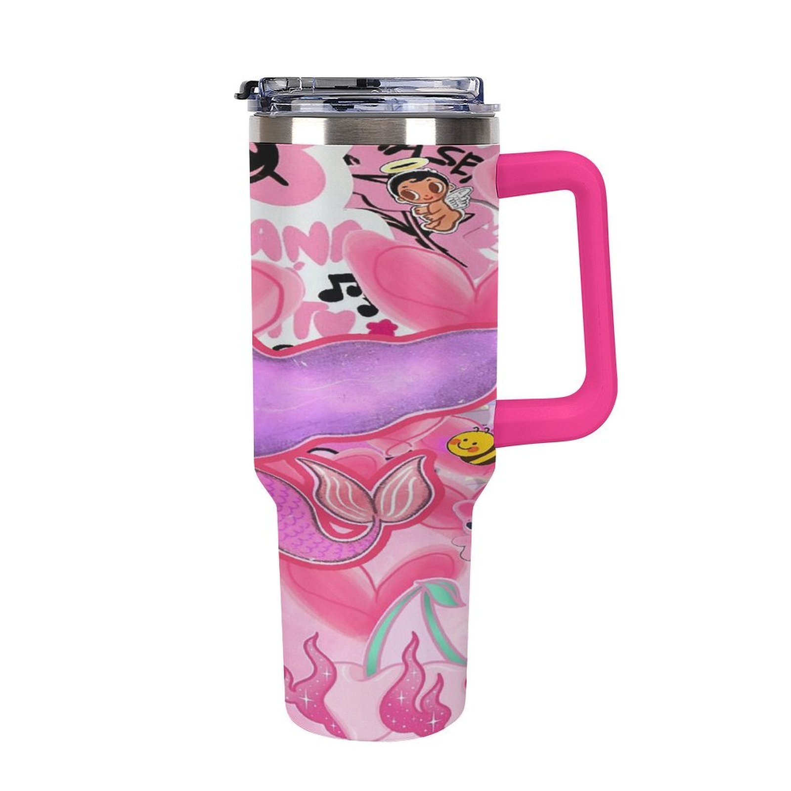Karol G 40 Oz Tumbler With Handle And Straw, Stainless Steel Vacuum ...