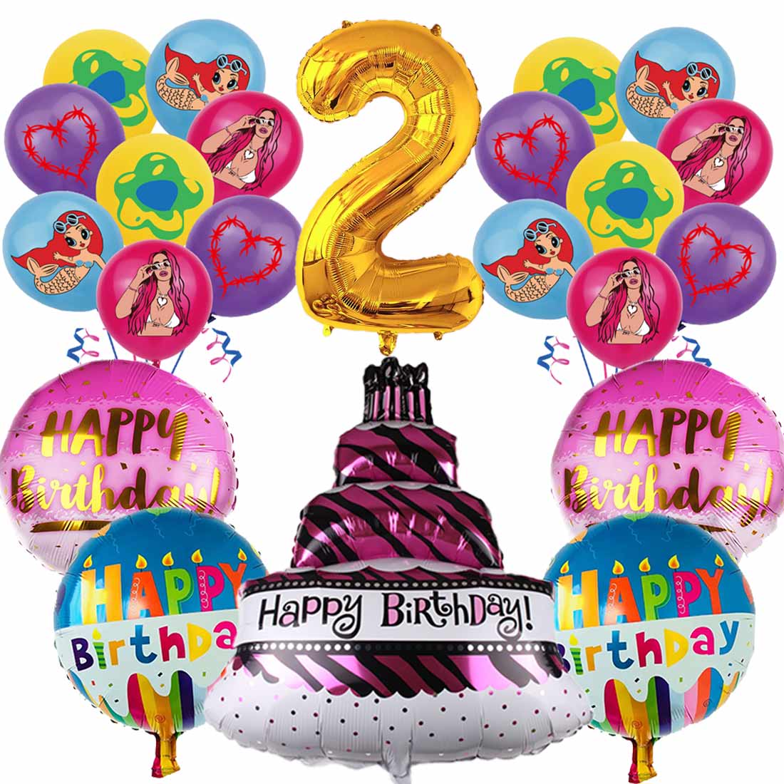 Karol G Balloons Party Supplies 2nd Big Number Decorations Decor Kit ...