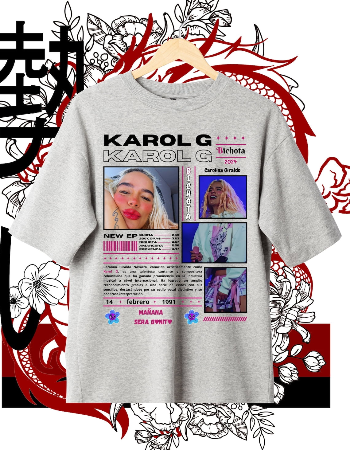 Karol G Graphic T-Shirt, Karol G Tour Shirt, Bichota, Manana Will Be ...