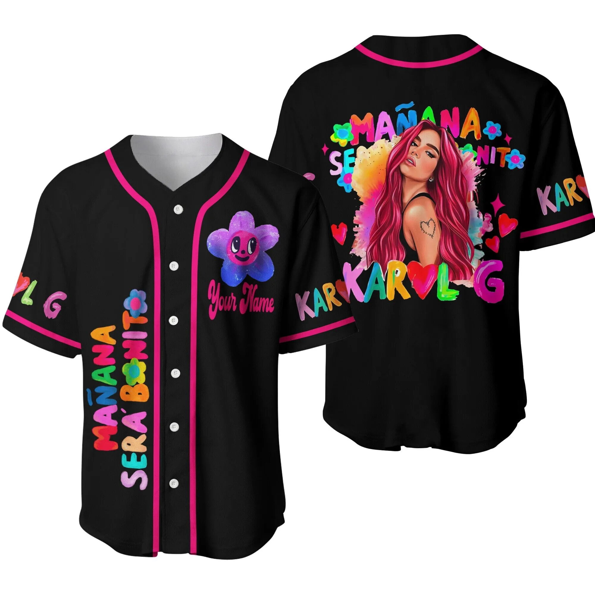 Karol G clothes MAÑANA SERÁ BONITO BLack Baaseball T-shirt Women Men ...