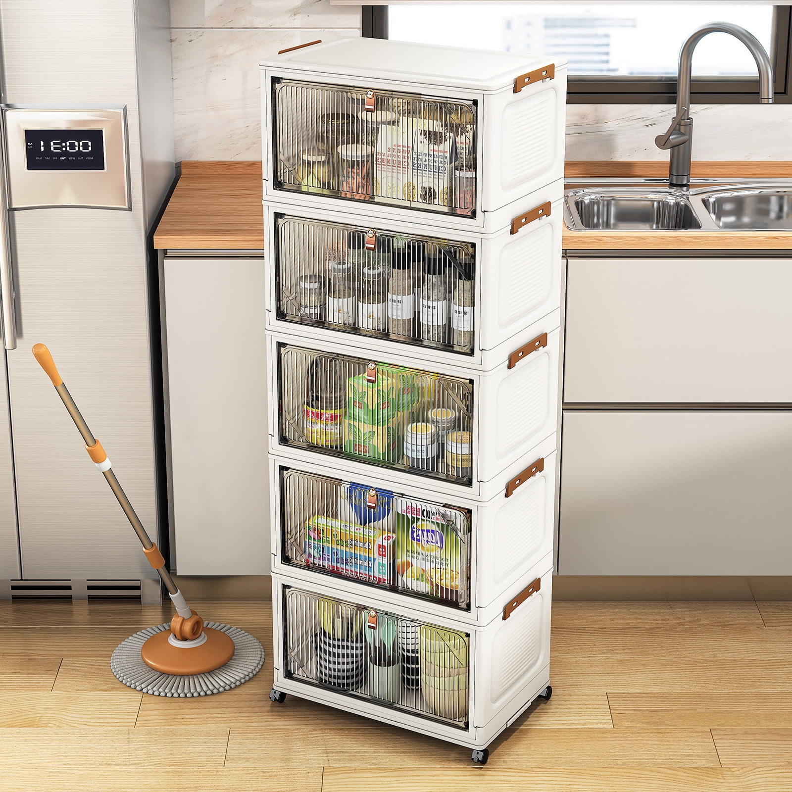 Karramlili Foldable & Stackable Storage Bins - Large Organizing ...