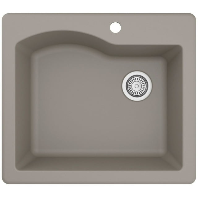 Karran Drop-in Quartz Single Bowl Kitchen Sink Concrete - Walmart.com