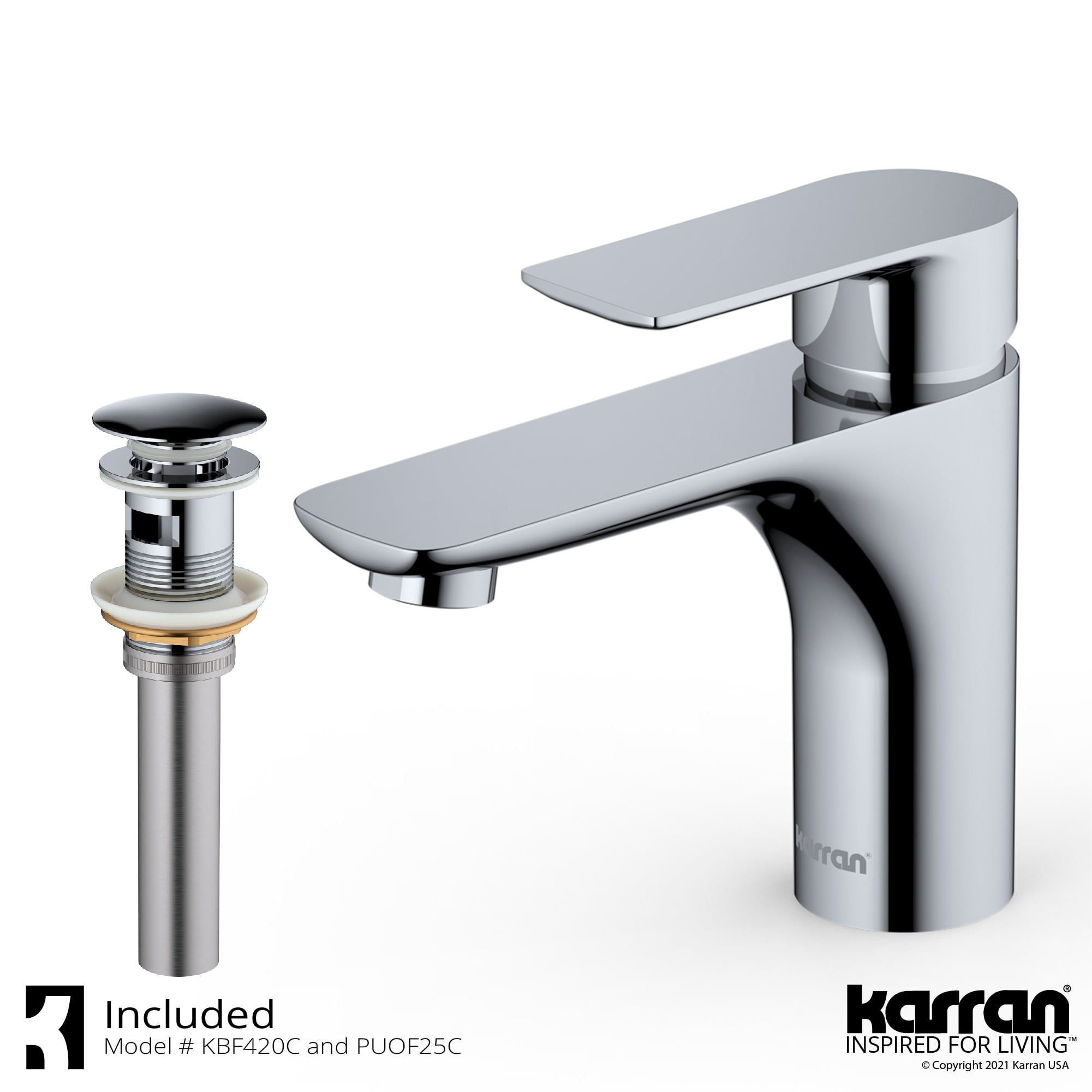 Karran Usa Kbf420 Kayes 1.2 GPM Single Hole Bathroom Faucet - Chrome ...