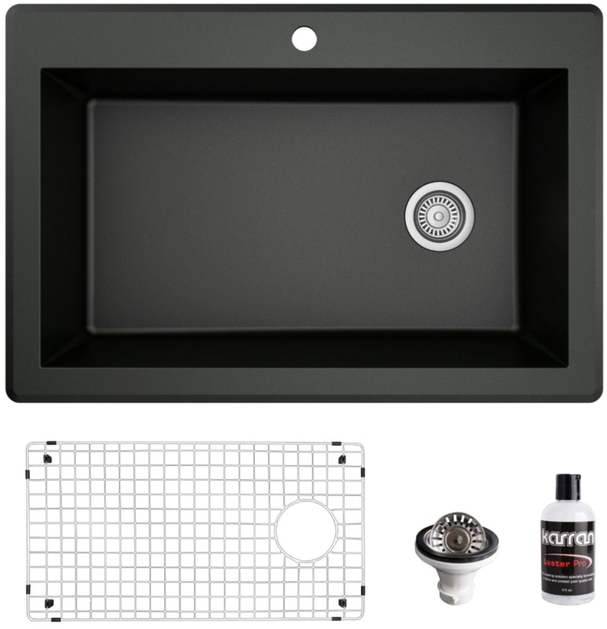 Karran Usa Qt-670-Pk1 Quartz Qt 33" Drop In Single Basin Quartz ...