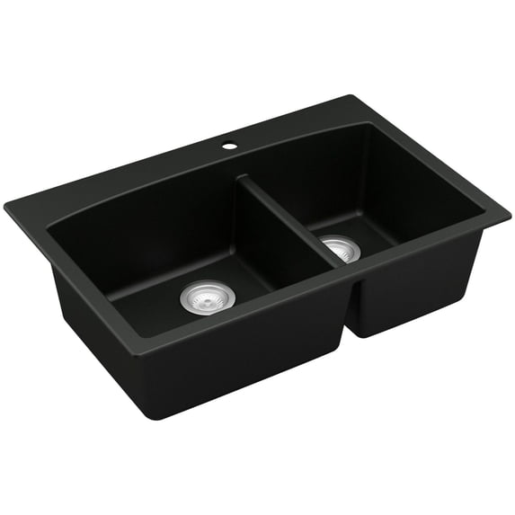 Karran Usa Qt-711 Quartz Qt 33" Drop In Double Basin Quartz Composite ...