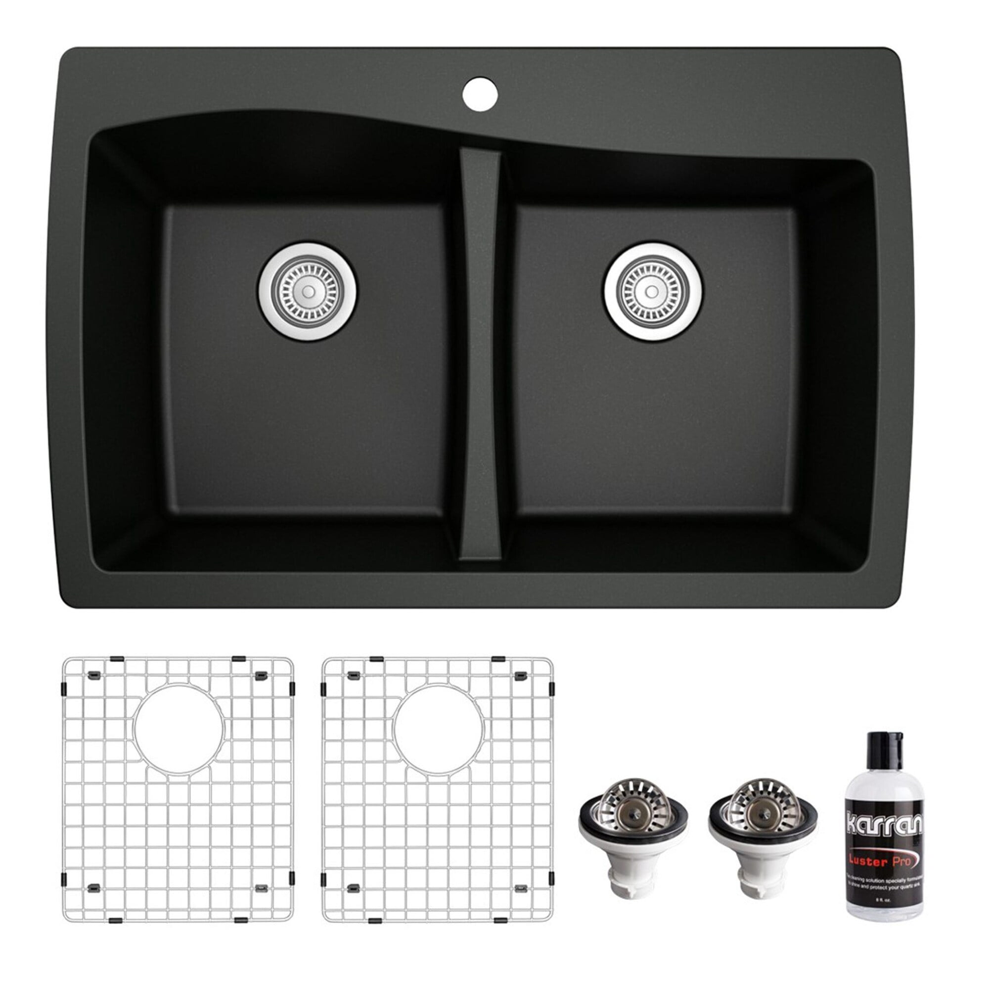 Karran Usa Qt-720-Pk1 Quartz Qt 34" Drop In Double Basin Quartz ...
