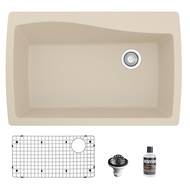 Karran Usa Qt-722-Pk1 Quartz Qt 34" Drop In Single Basin Quartz ...