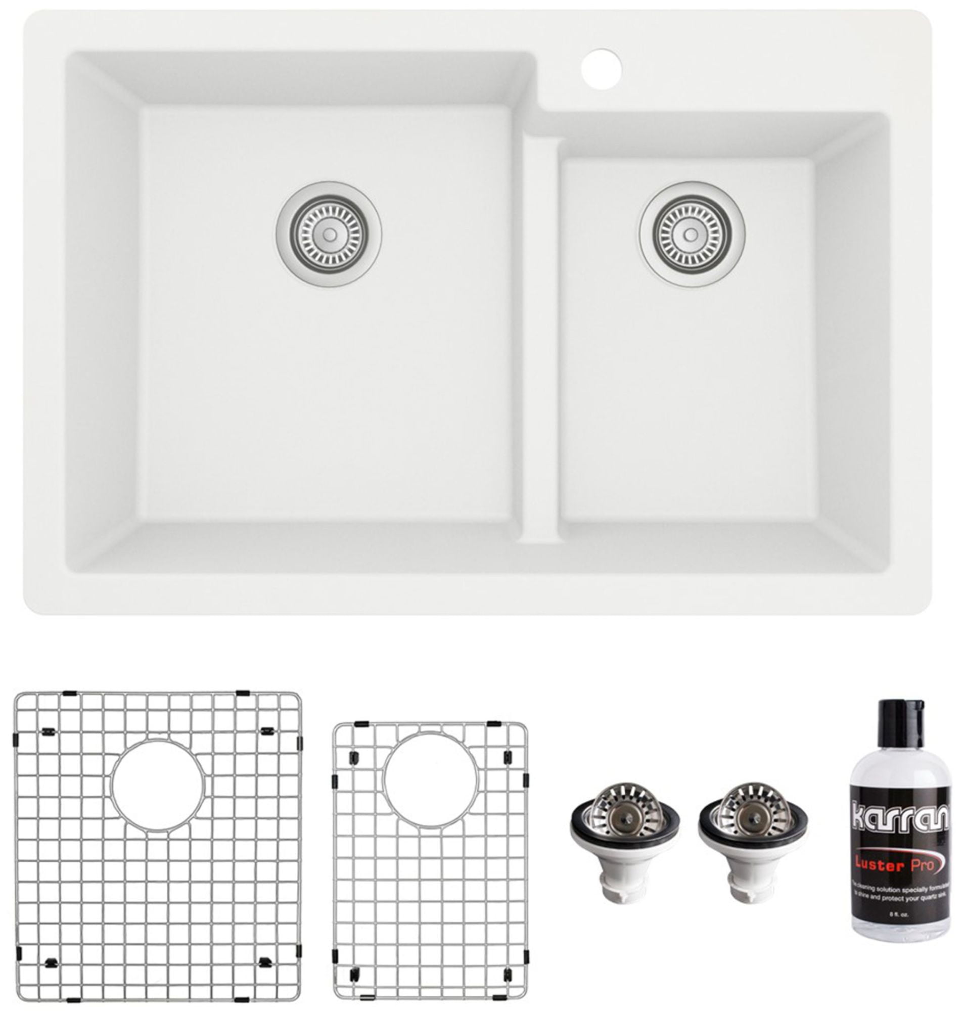 Karran Usa Qt-811-Pk1 Quartz Qt 33" Drop In Double Basin Quartz ...
